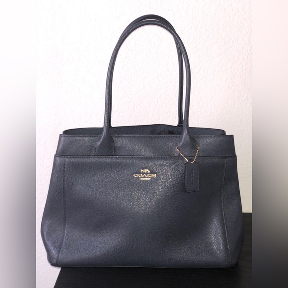 Coach | Bags | Coach Crossgrain Casey Tote Midnight Blue | Poshmark